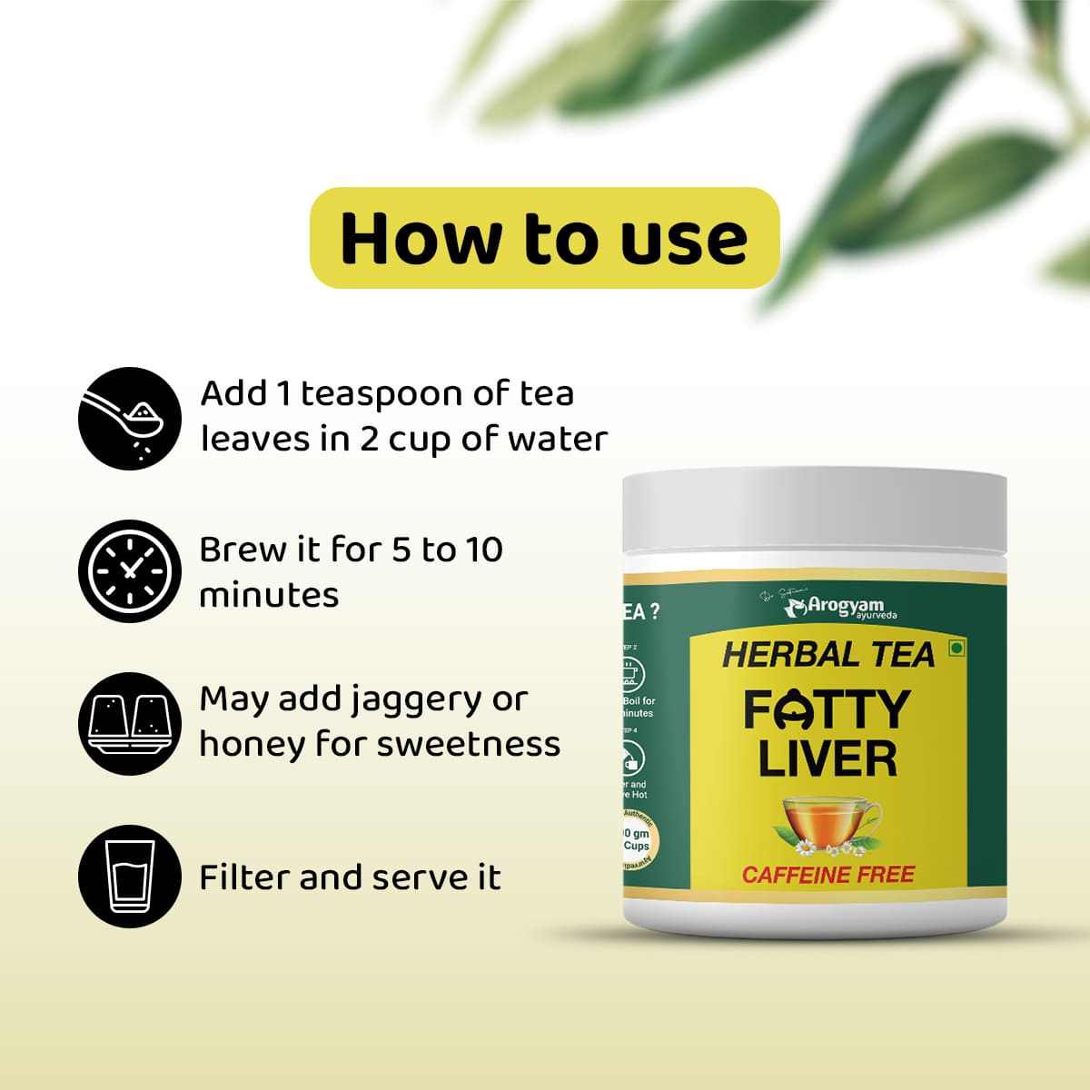 Fatty Liver Tablets & Herbal Tea Combo -Ayurvedic Liver Detox Solution ...