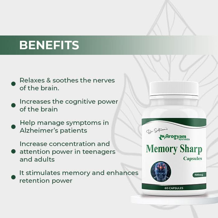 Memory Sharp Capsules, 60 Capsules – arogyamayurveda
