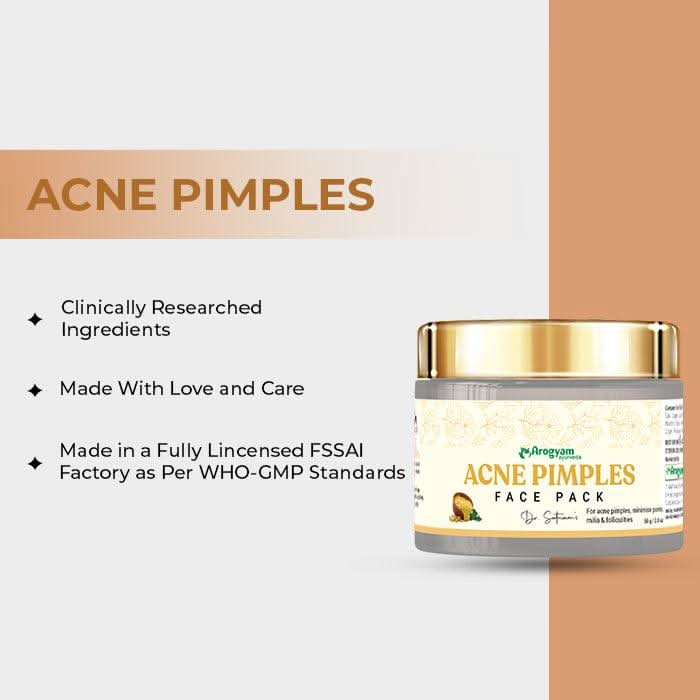 Acne-Pimples Face Packs by Arogyam, 50g – arogyamayurveda